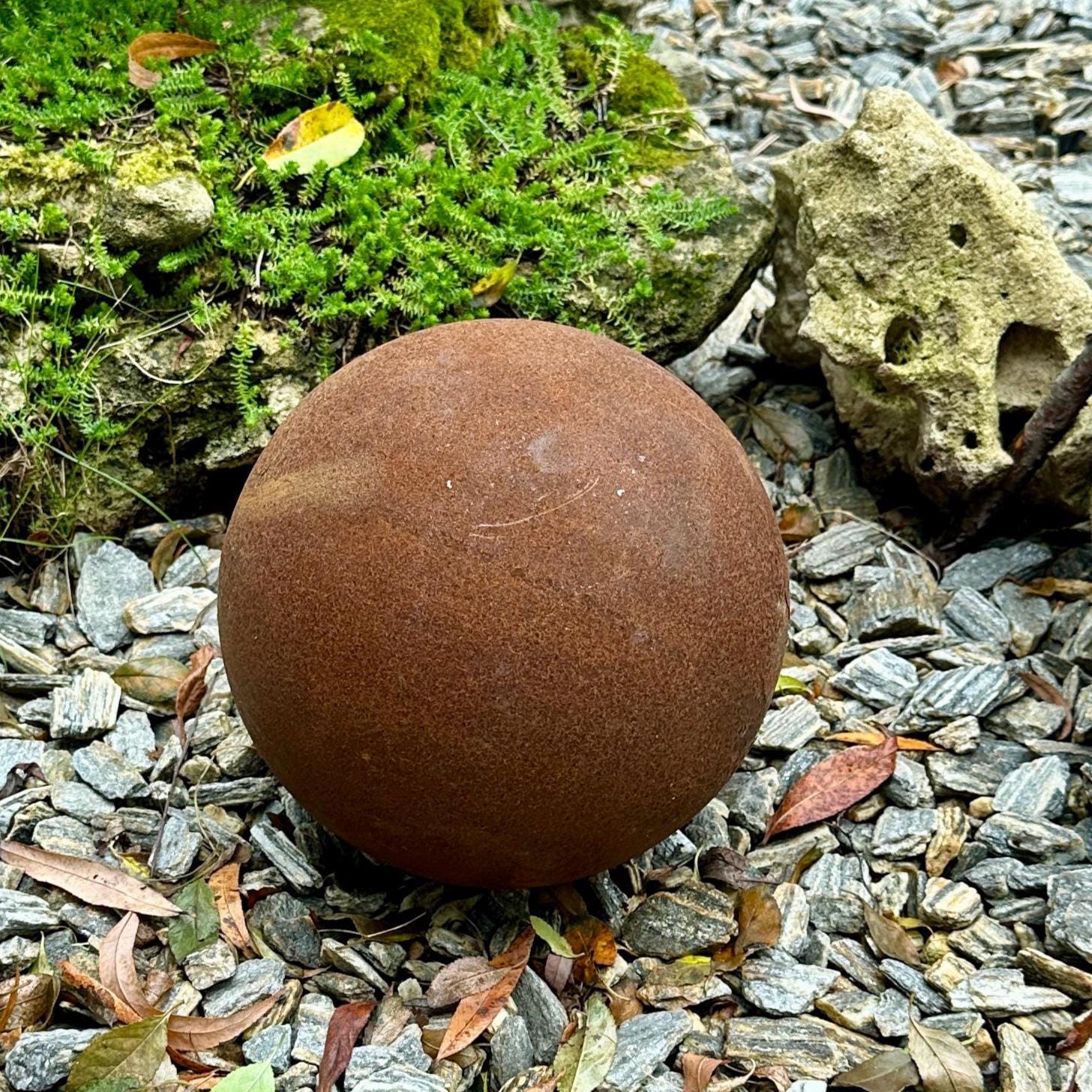 10” Garden Sphere, Garden Decor, Garden Art, Rusty Metal Ball Art ...