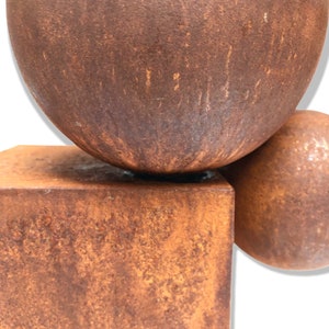 Minimalistic Rusty Sculpture, Modern Metal Home Decor, Rustic Metal Art ...