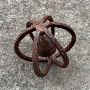 5” Rusty Metal Sphere – Outdoor Garden Decor, Weathered Steel Ornament ...