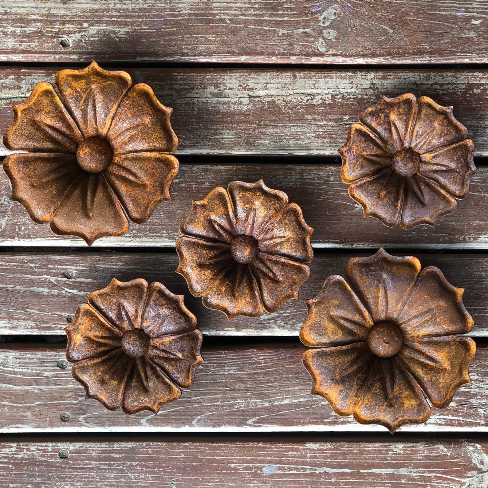Boho Wall Art Rusty Metal Wall Decor Rusty Metal Flower - Etsy