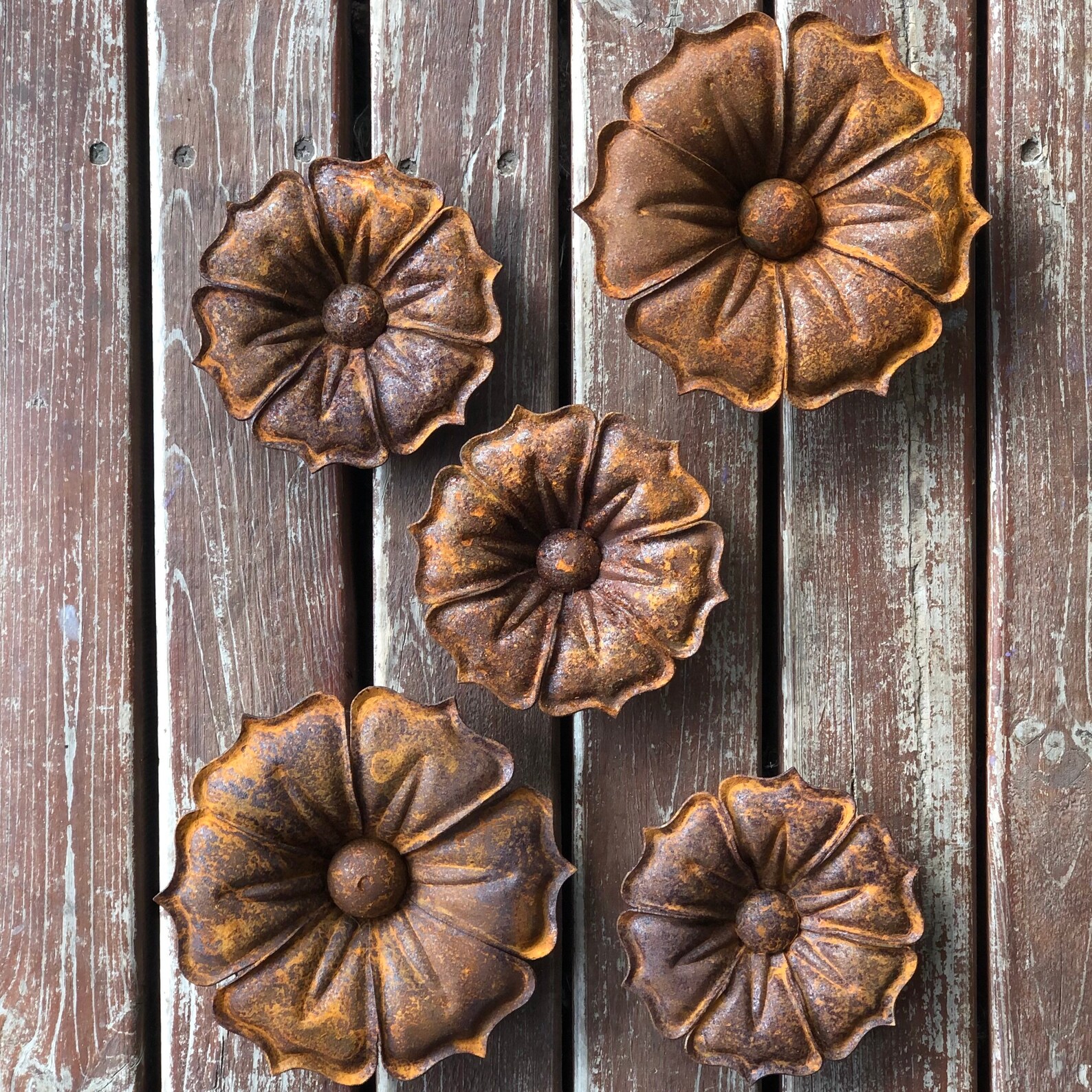Boho Wall Art Rusty Metal Wall Decor Rusty Metal Flower - Etsy