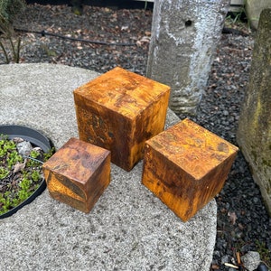 Zen Rusty Metal Cubes Set Outdoor Garden Decor - Minimalist Home Decor ...
