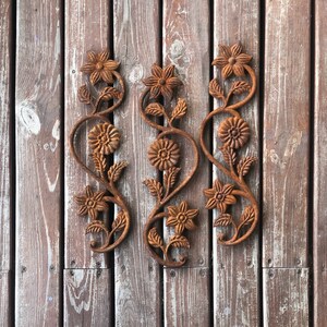Rusty Flowers Wall Art, Rusty Metal Wall Decor, Rusty Metal Wall ...