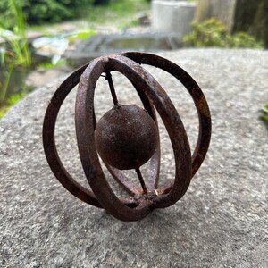 Set of 3 Rusty Metal Spheres Outdoor Garden Decor Zen Inspired Yard Art ...