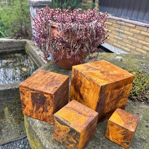 Handmade Rusty Metal Cubes Set – Minimalist Garden Sculpture, Modern ...