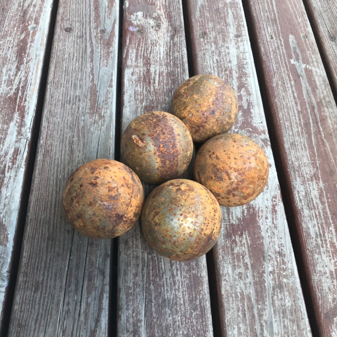Rusty 5 metal balls set Garden decor Garden art Rusty | Etsy