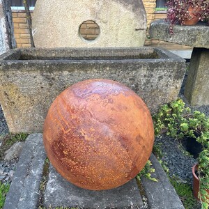Big 20” Rusty Metal Sphere – Outdoor Garden Decor, Zen Garden Globe ...