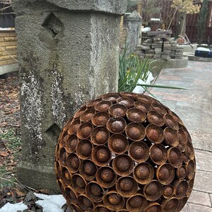 Rusty Metal Ball Sculpture, 20'' Diameter, Garden Art Sphere, Handmade ...