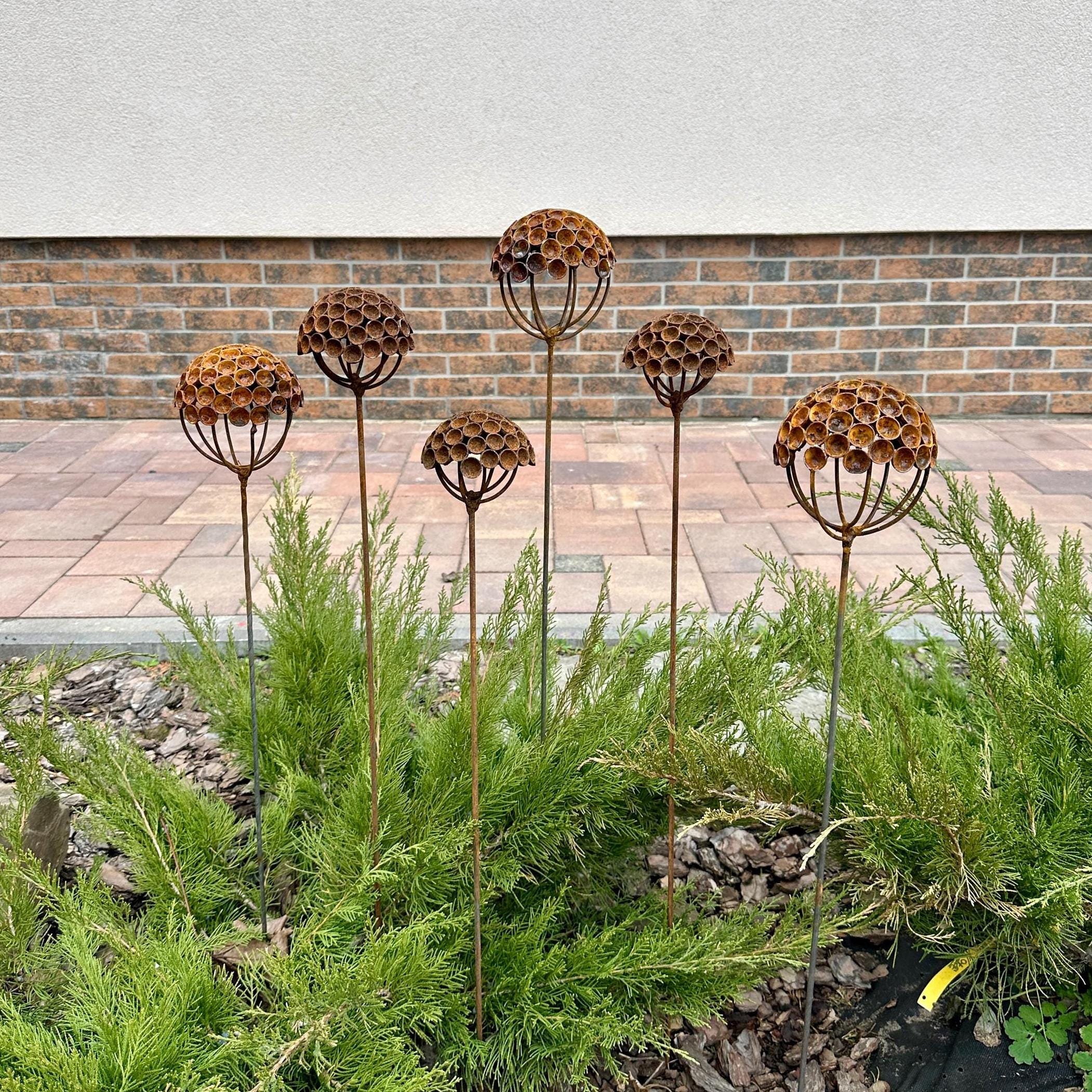 Rustic Metal Exotic Flowers Set of 6 – Handmade Garden Decor, Unique ...