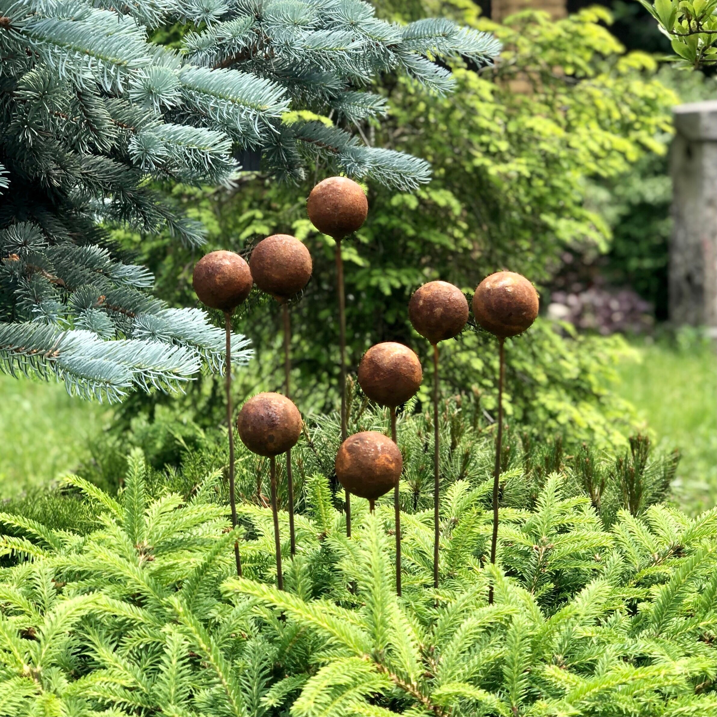 Rusty Flowers Set of 8 Flowers Garden Decor Metal Garden - Etsy