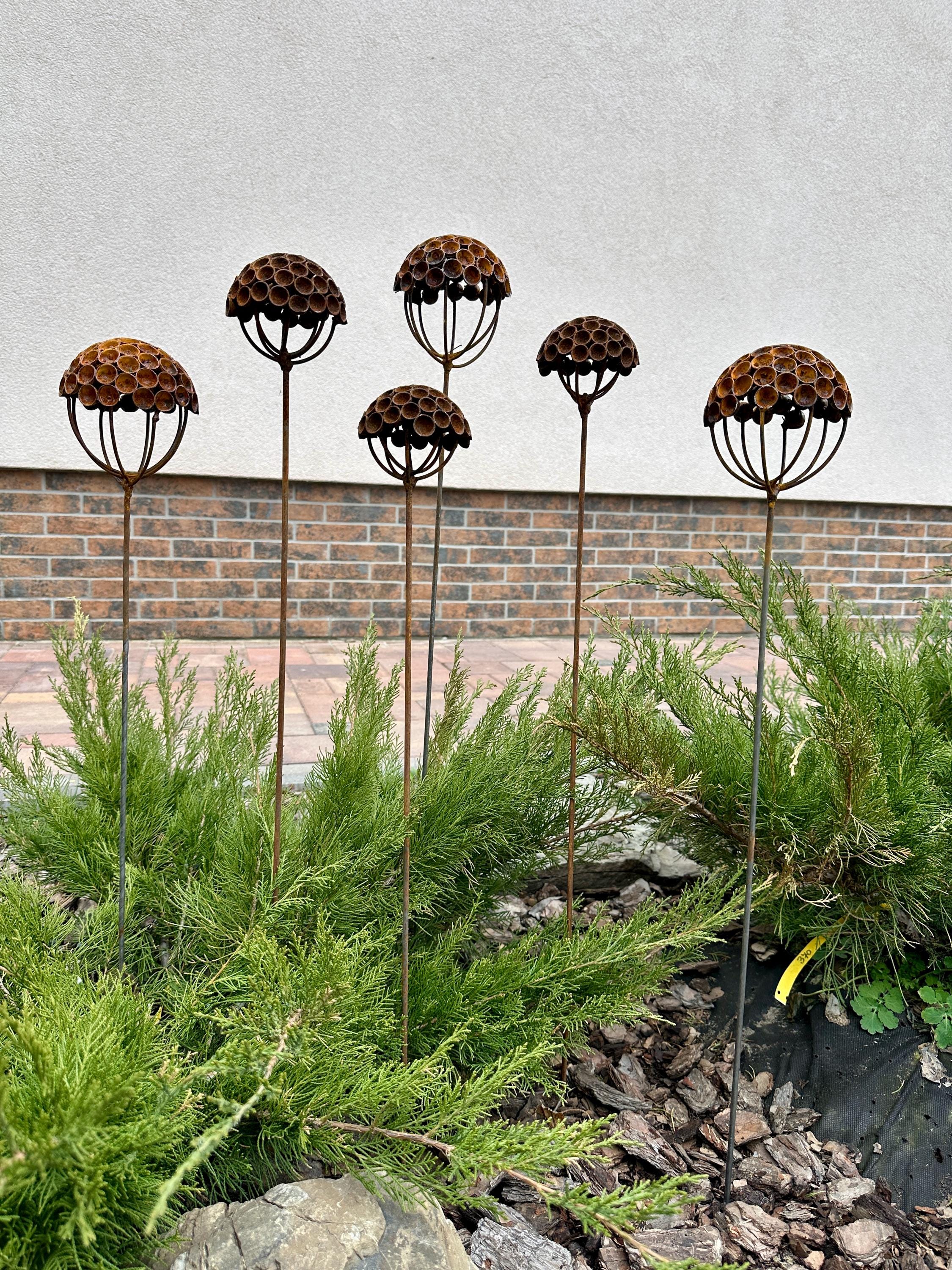 Rustic Metal Exotic Flowers Set of 6 – Handmade Garden Decor, Unique ...