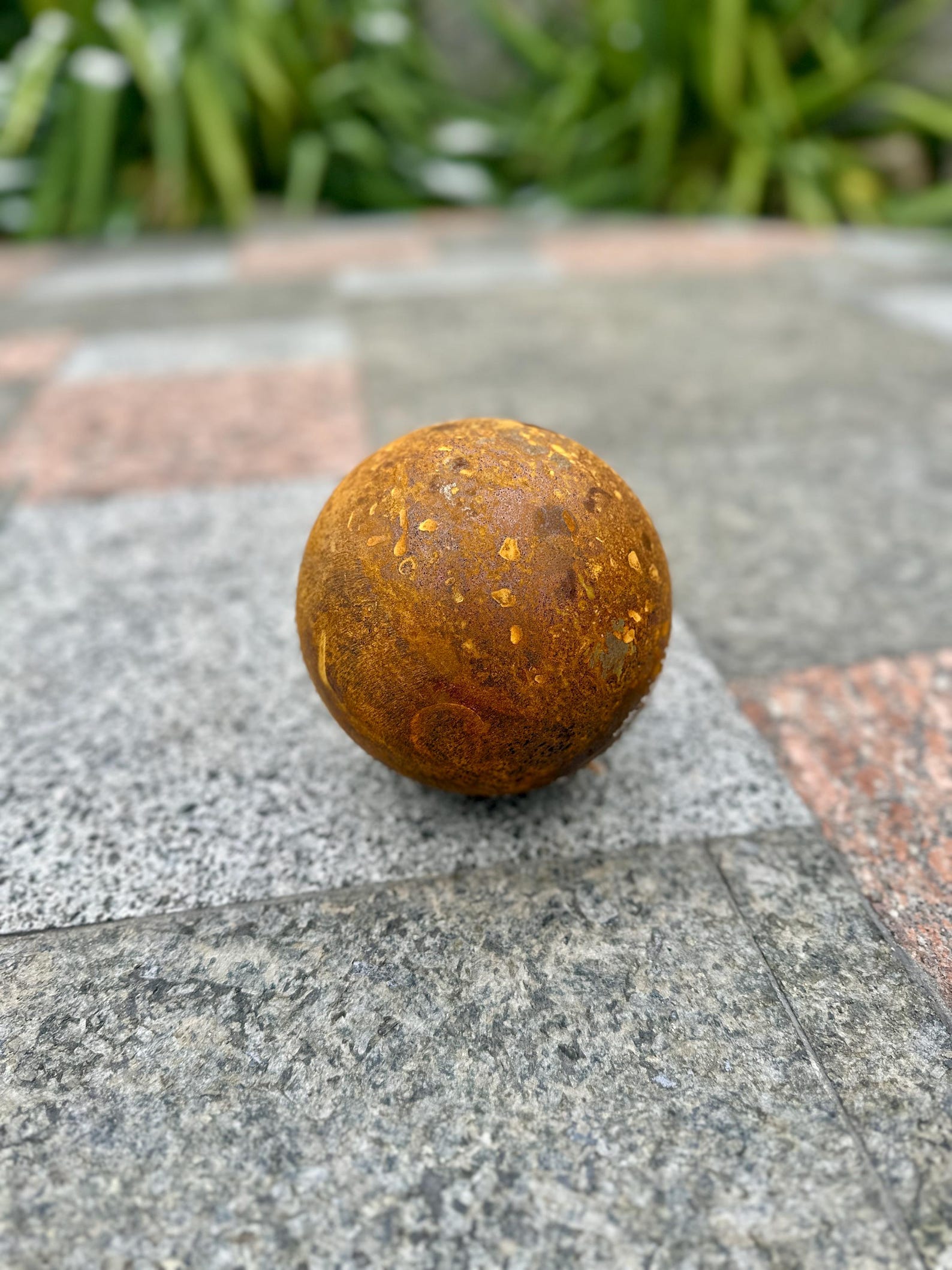 Rusty Garden Sphere, Garden Art Decor, 6" Metal Sphere, Outdoor Decor ...