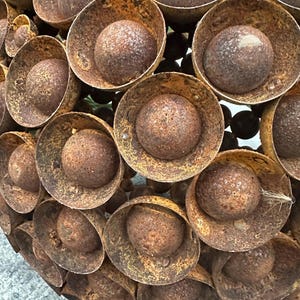 Rusty Metal Ball Sculpture, 20'' Diameter, Garden Art Sphere, Handmade ...