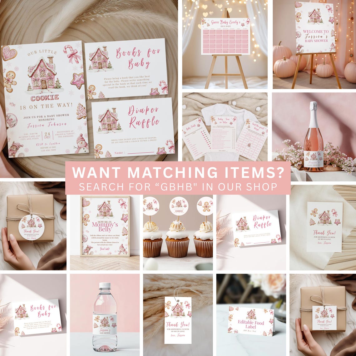 Gingerbread Baby Shower Due Date Calendar: Winter Cookie Theme (digital ...