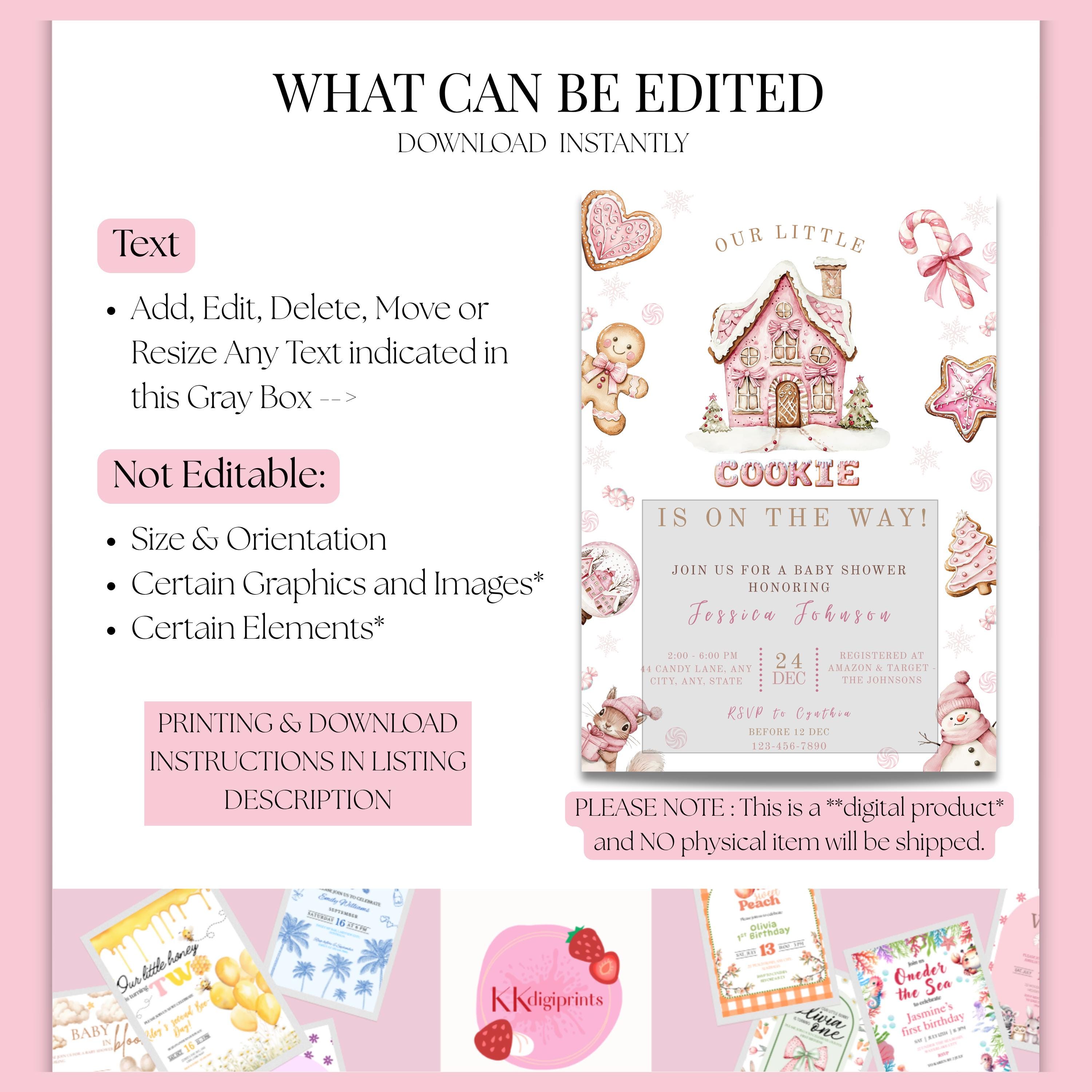 Gingerbread Baby Shower Due Date Calendar: Winter Cookie Theme (digital ...