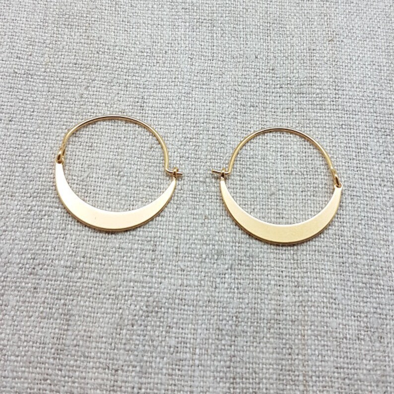 Half Moon Hoop - Etsy