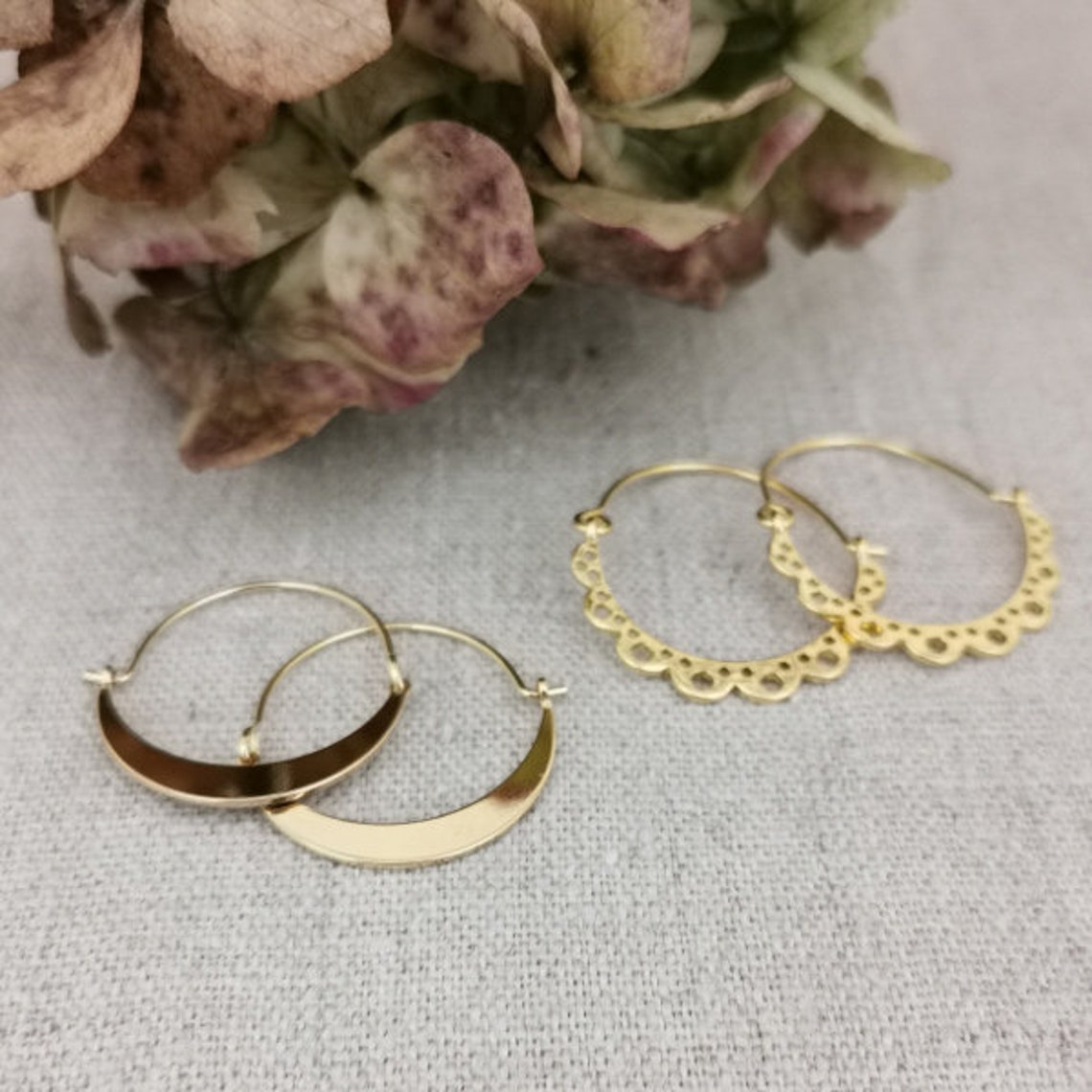 Half Moon Hoop - Etsy