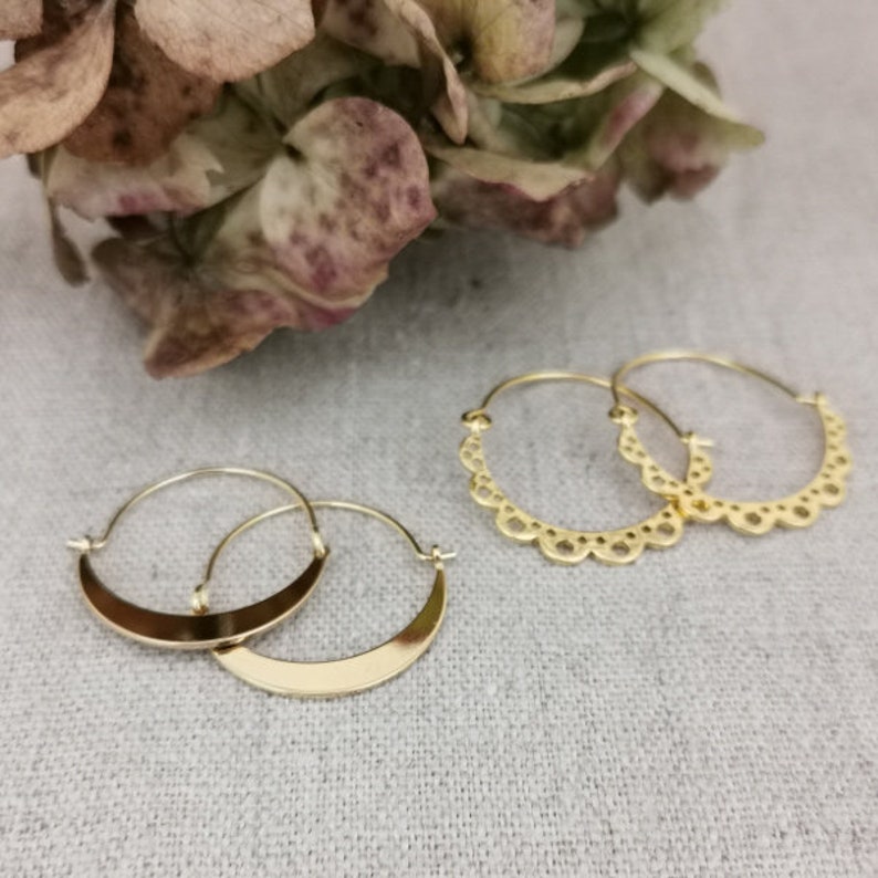 Half Moon Hoop - Etsy