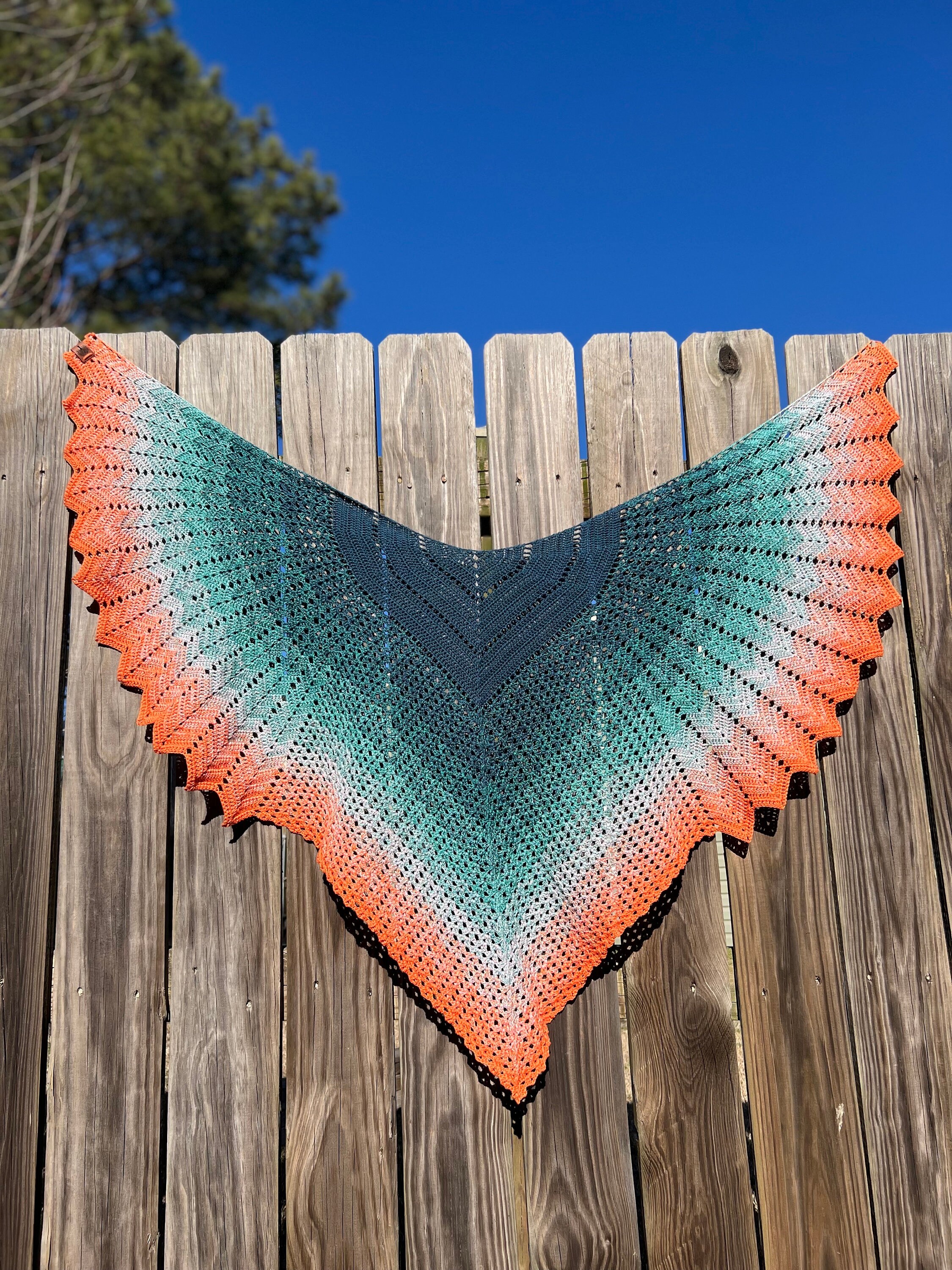 Shawl, Scarf, Angel Wing Shawl, Angel Wings, Ombre Yarn, Handmade ...