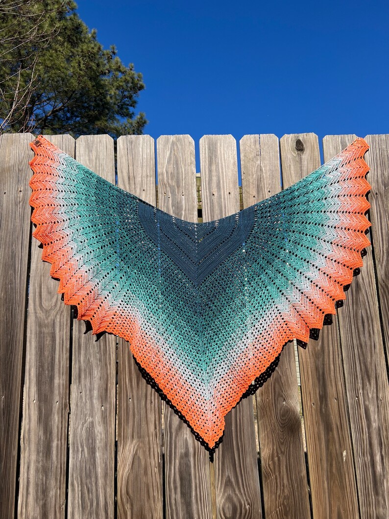 Shawl, Scarf, Angel Wing Shawl, Angel Wings, Ombre Yarn, Handmade ...