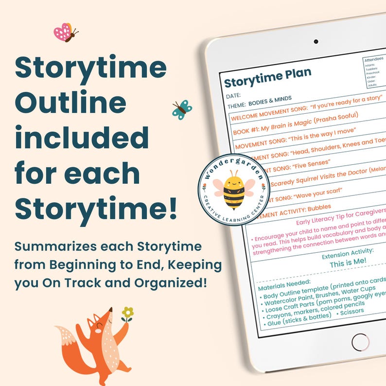 FOUR Bodies and Minds-themed Storytime Plans + Easy Crafts & Literacy ...