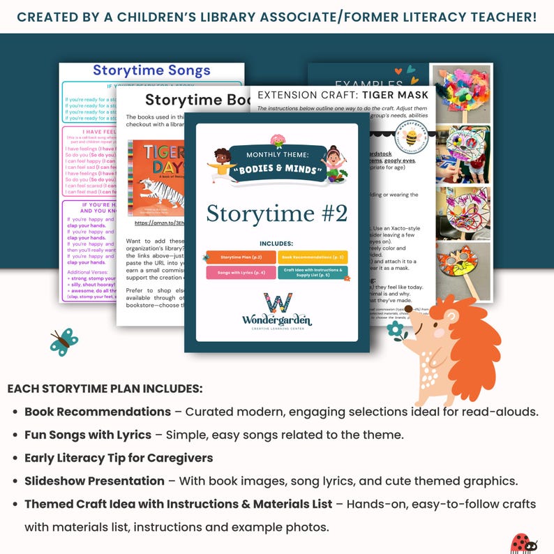 FOUR Bodies and Minds-themed Storytime Plans + Easy Crafts & Literacy ...