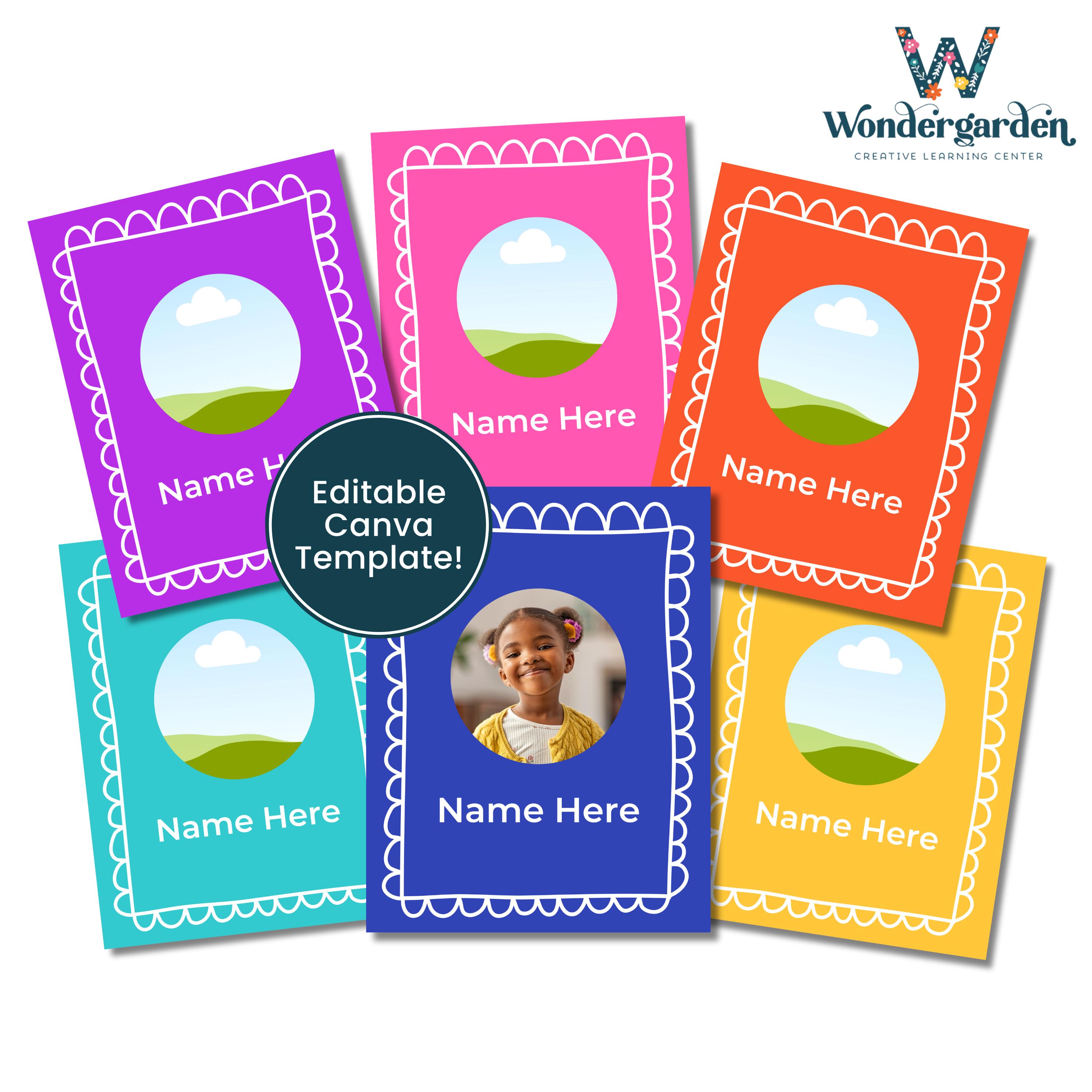 Editable Template! Cute Name and Photo Page for Teachers, Daycares ...