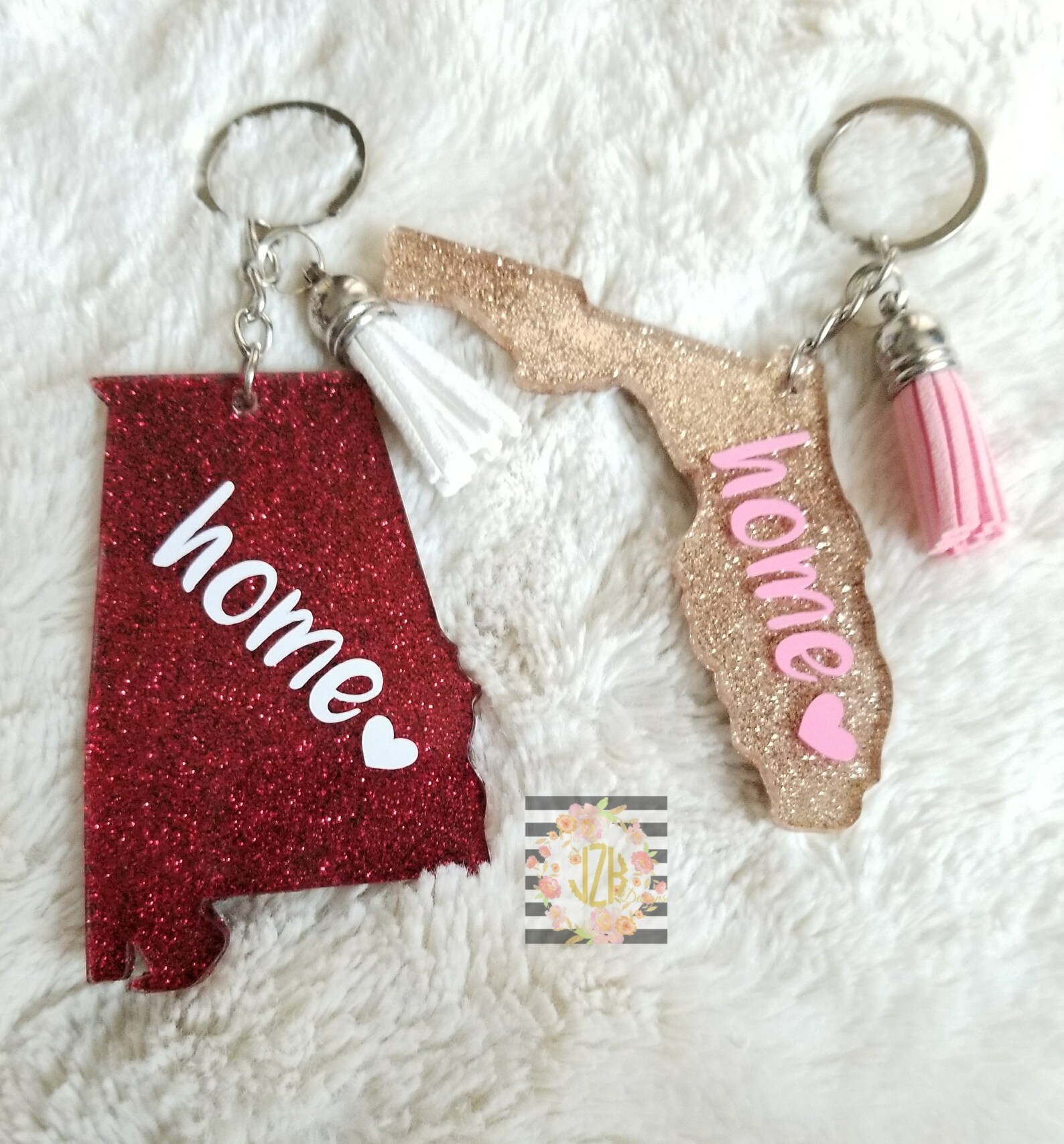 Florida Keychain, Alabama Keychain, State Keychain, Home Keychain ...