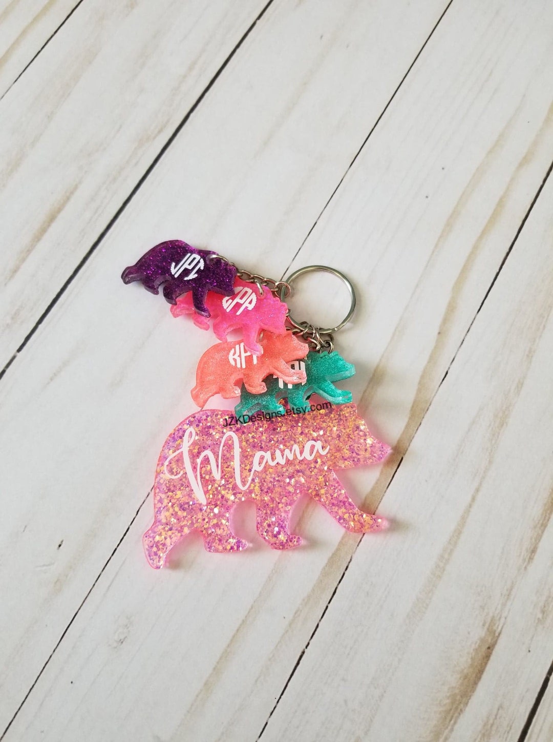 Mama Bear Keychain, Mama and Bear Cubs Keychain, Bear Cubs Keychain ...