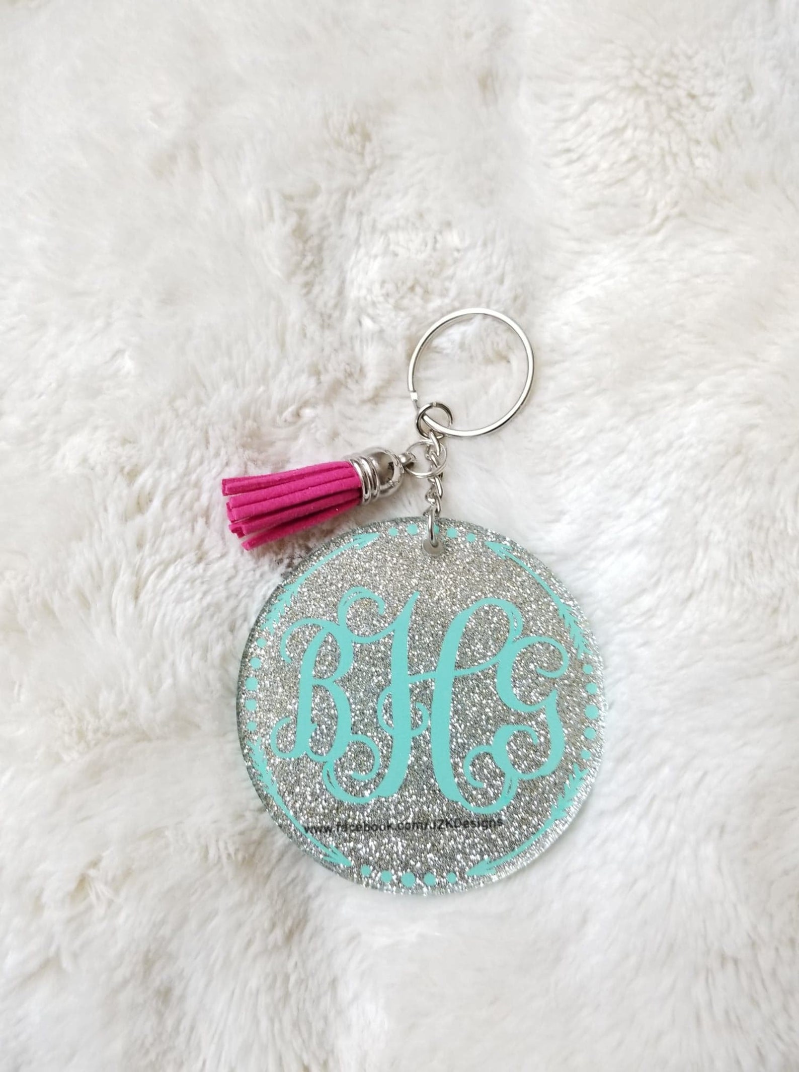Glitter Monogram Keychain Monogram Keychain Monogram - Etsy