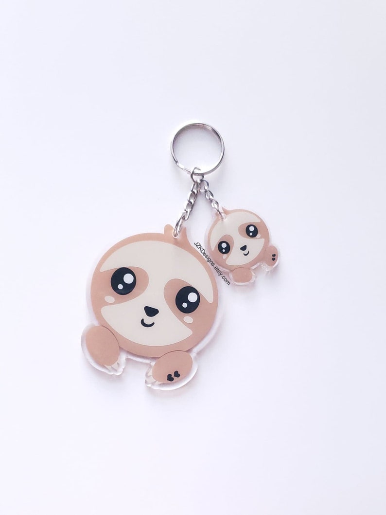 Sloth Keychain, Baby Sloth, Cute Sloth Keychain, Sloth Backpack Charm ...