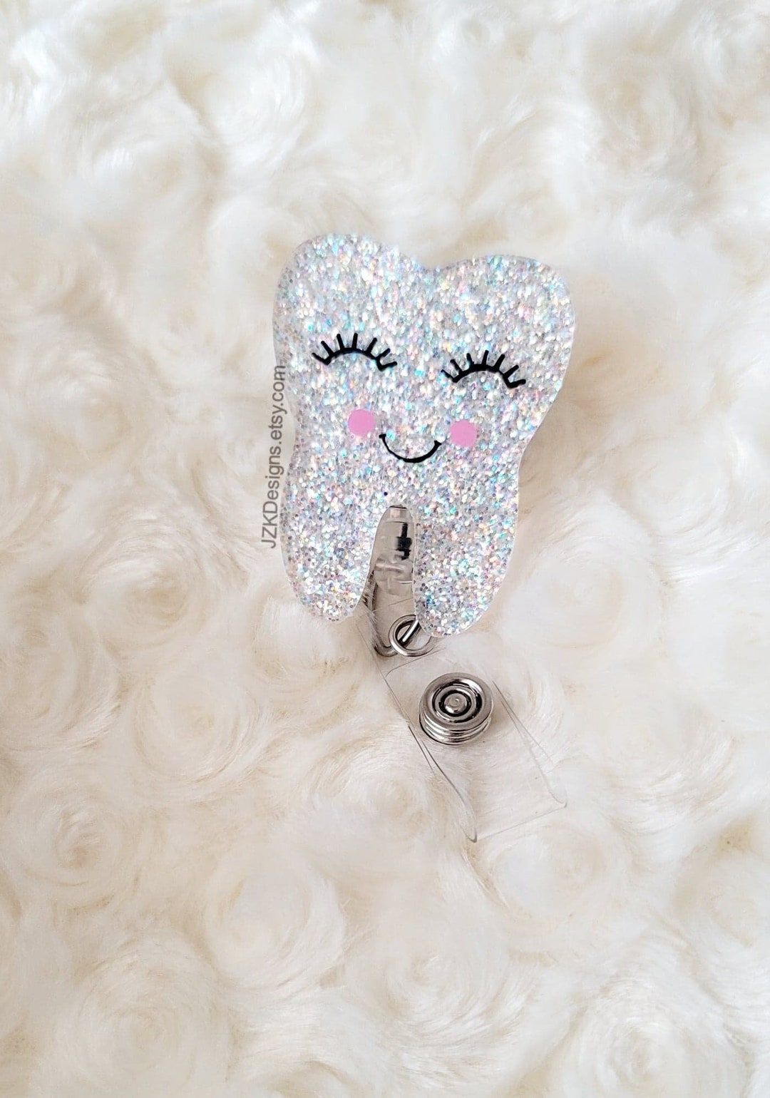 Tooth Badge Reel, Glitter Tooth Badge Reel, Dental Tooth Badge Reel ...