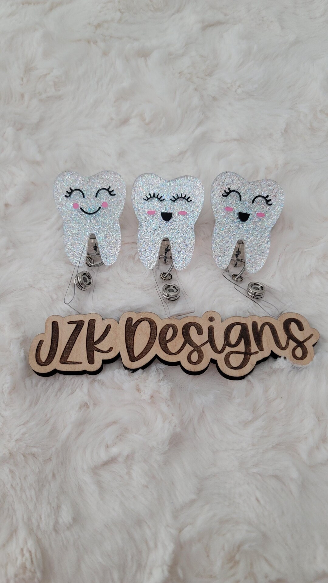 Tooth Badge Reel, Glitter Tooth Badge Reel, Dental Tooth Badge Reel ...