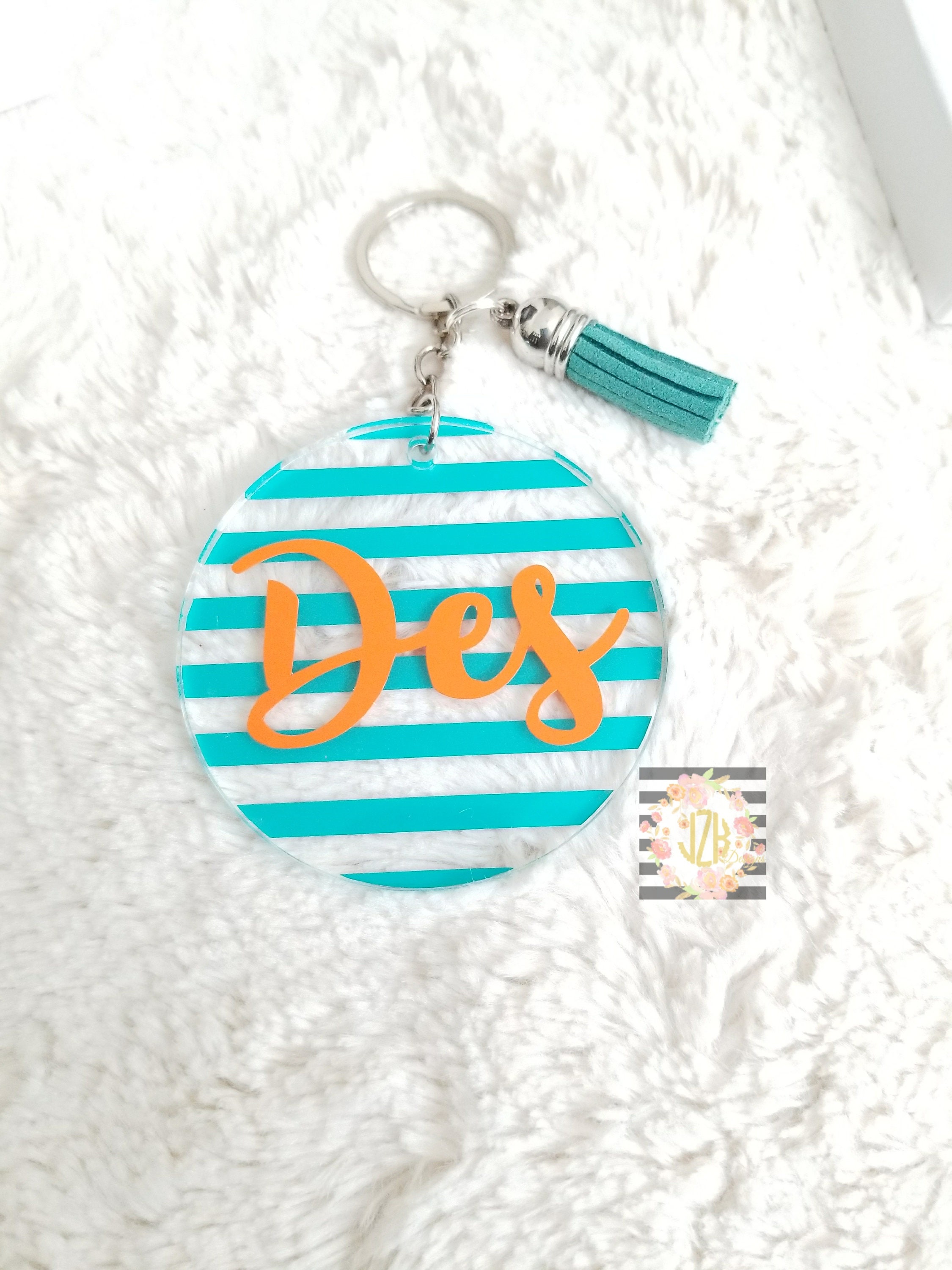 Monogram Keychain personalized keychain monogram acrylic | Etsy