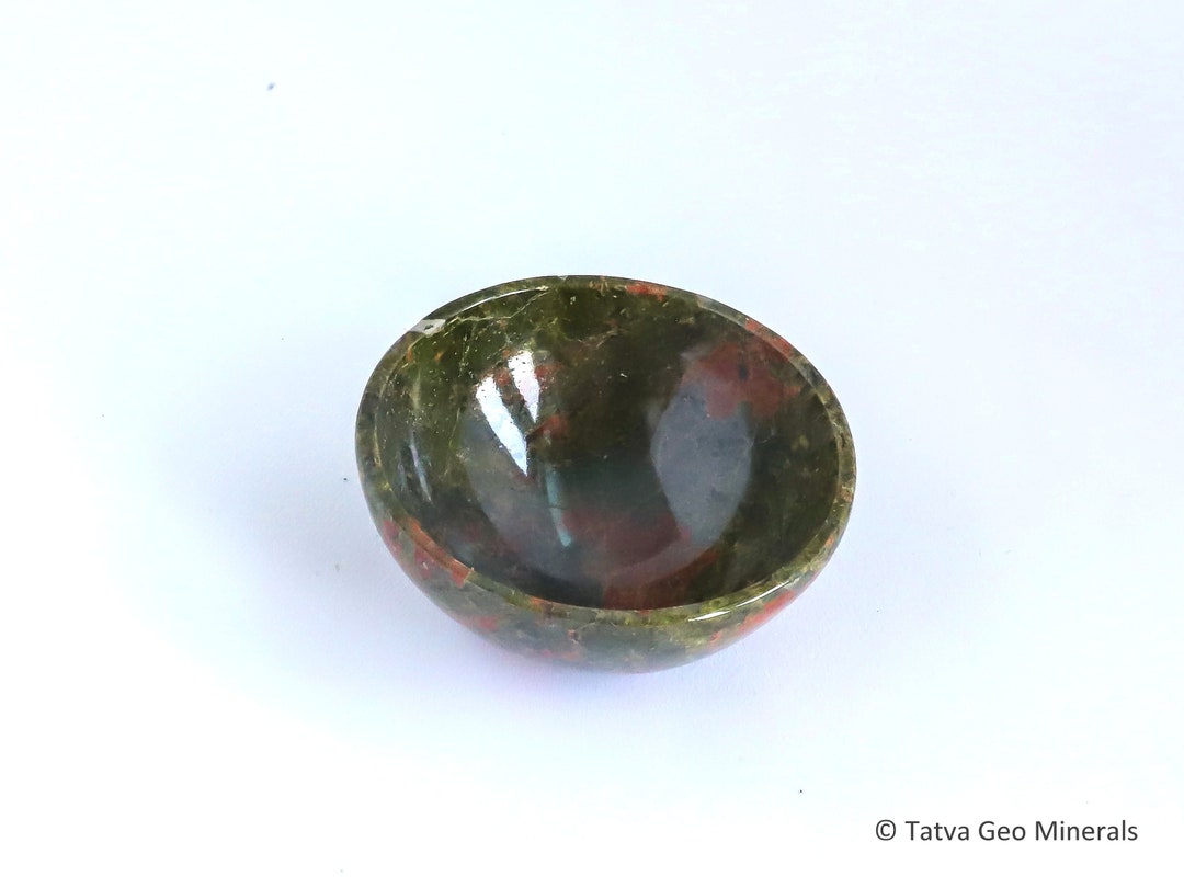 Natural Unakite Crystal Bowl: Handcrafted Offering Bowl, Jewelry ...