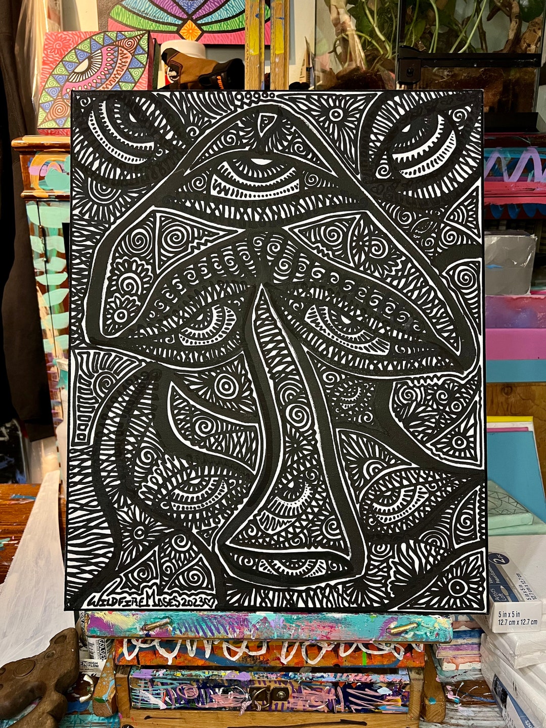 Inside the Mind- Acrylic Painting on 16x20in Stretched Canvas. - Etsy