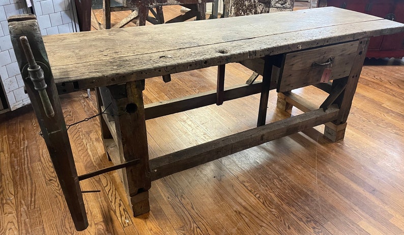 Primitive Oak Workbench - Etsy