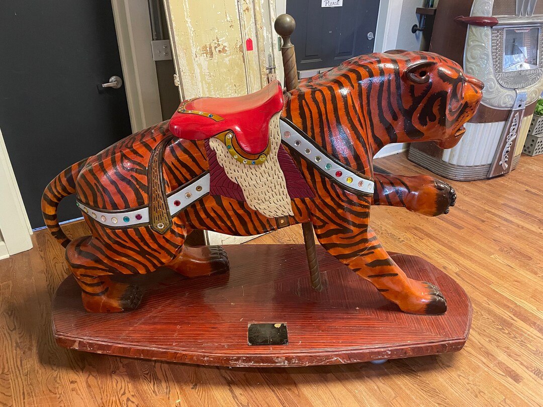 Hand Carved Wooden Tiger - Etsy