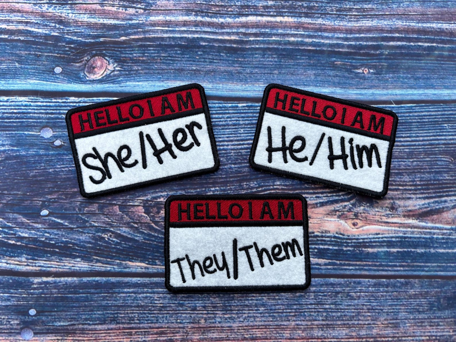 Hello I Am Pronouns Sew on Patch - Etsy