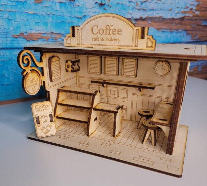 Miniature Cafe Diorama - Etsy