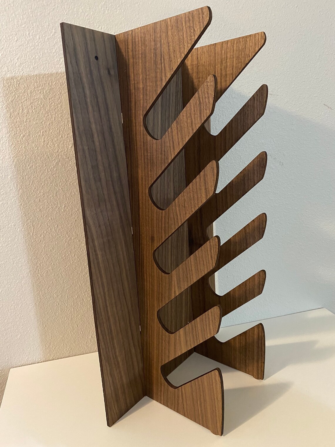 Ultimate Frisbee Disc Rack Storage Holder - Walnut Finish - Rubbed With ...