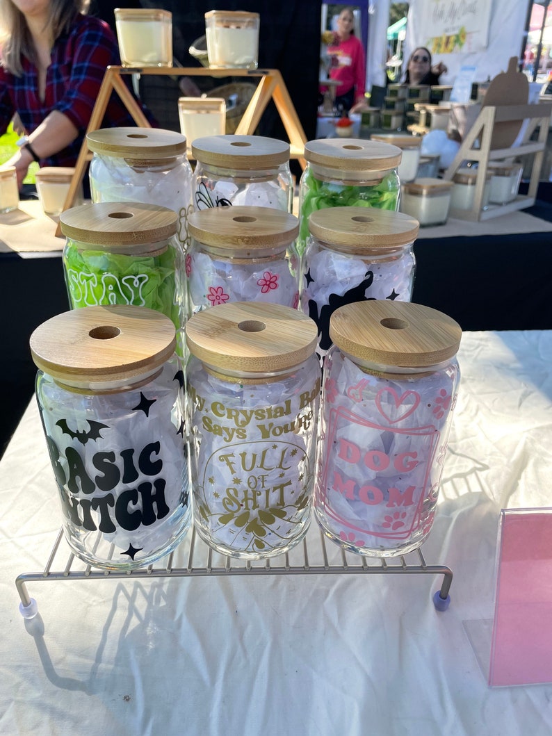 Glass Libby Cups With Bamboo Lids - Etsy