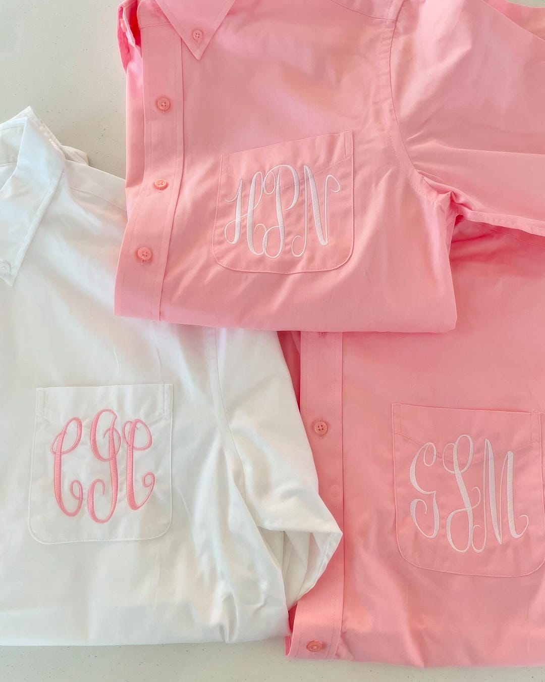 CUSTOM Embroidered Monogrammed Get Ready Oversized Button Down Shirts ...