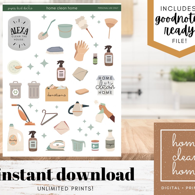 Cleaning Planner Stickers - Etsy