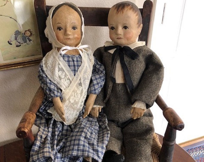 Vintage Hand Made Dolls, Nathaniel and Victoria Made by Judie Tasch ...