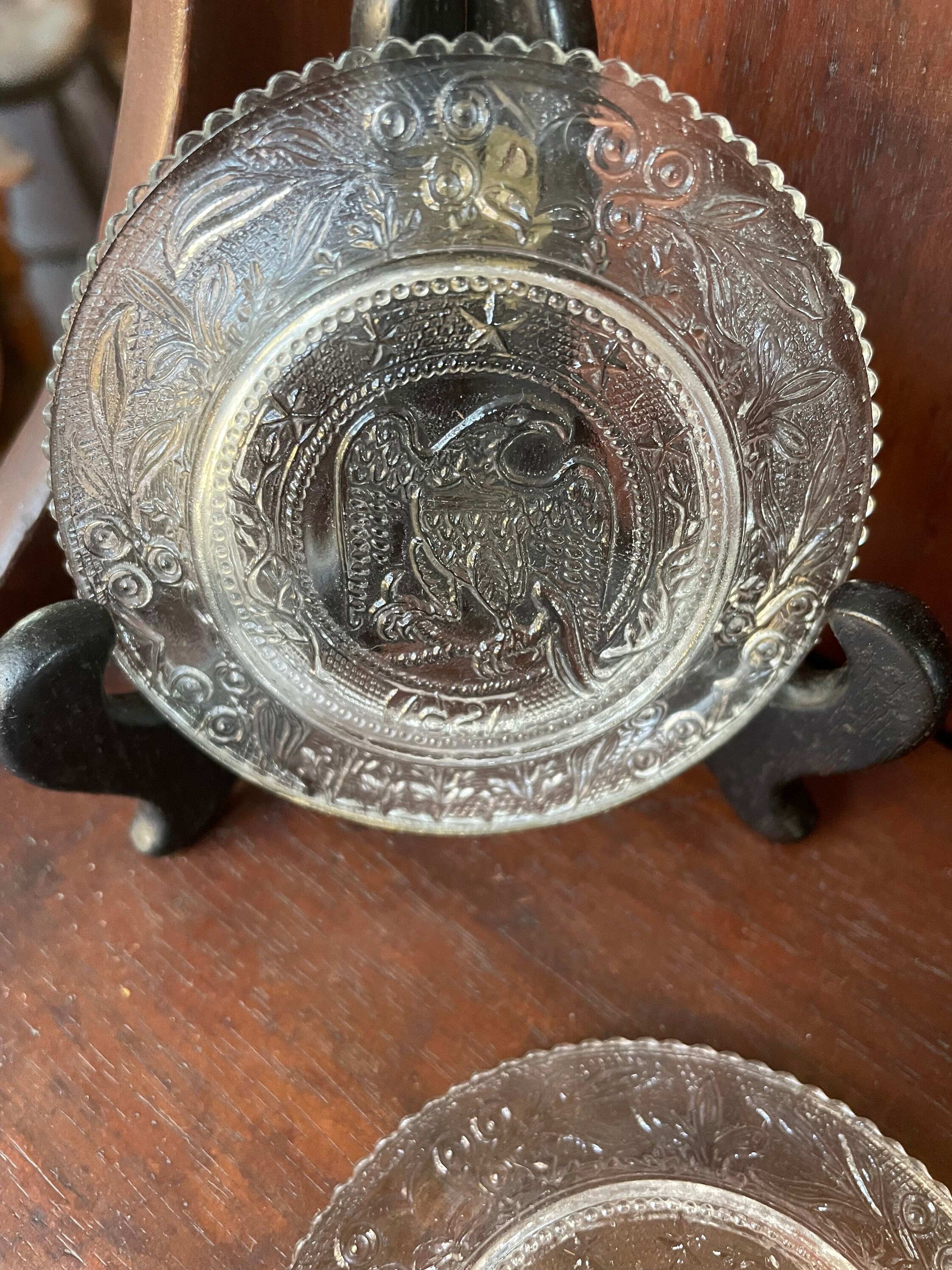 Vintage Victorian Style Clear Glass Eagle 1861 Cup Plates - Etsy