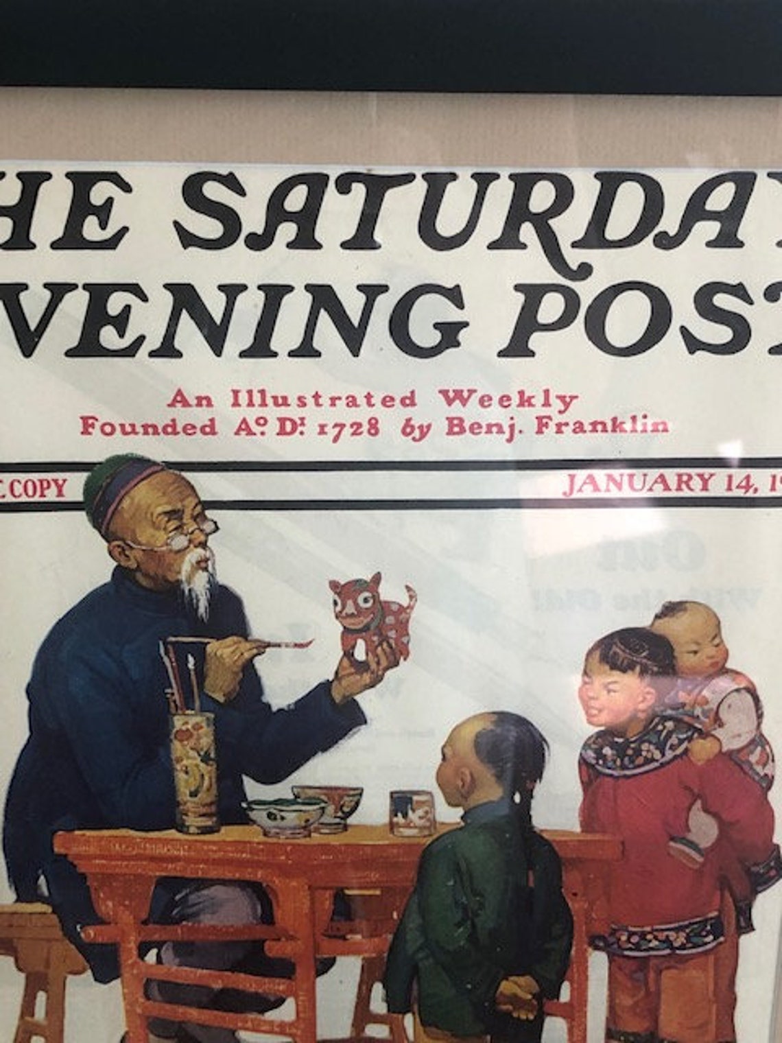 Authentic Vintage Saturday Evening Post Cover January 14 - Etsy