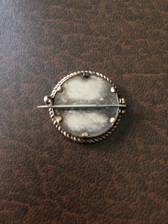 Antique Victorian Mourning Brooch, Photo Pin with Bla… - Gem