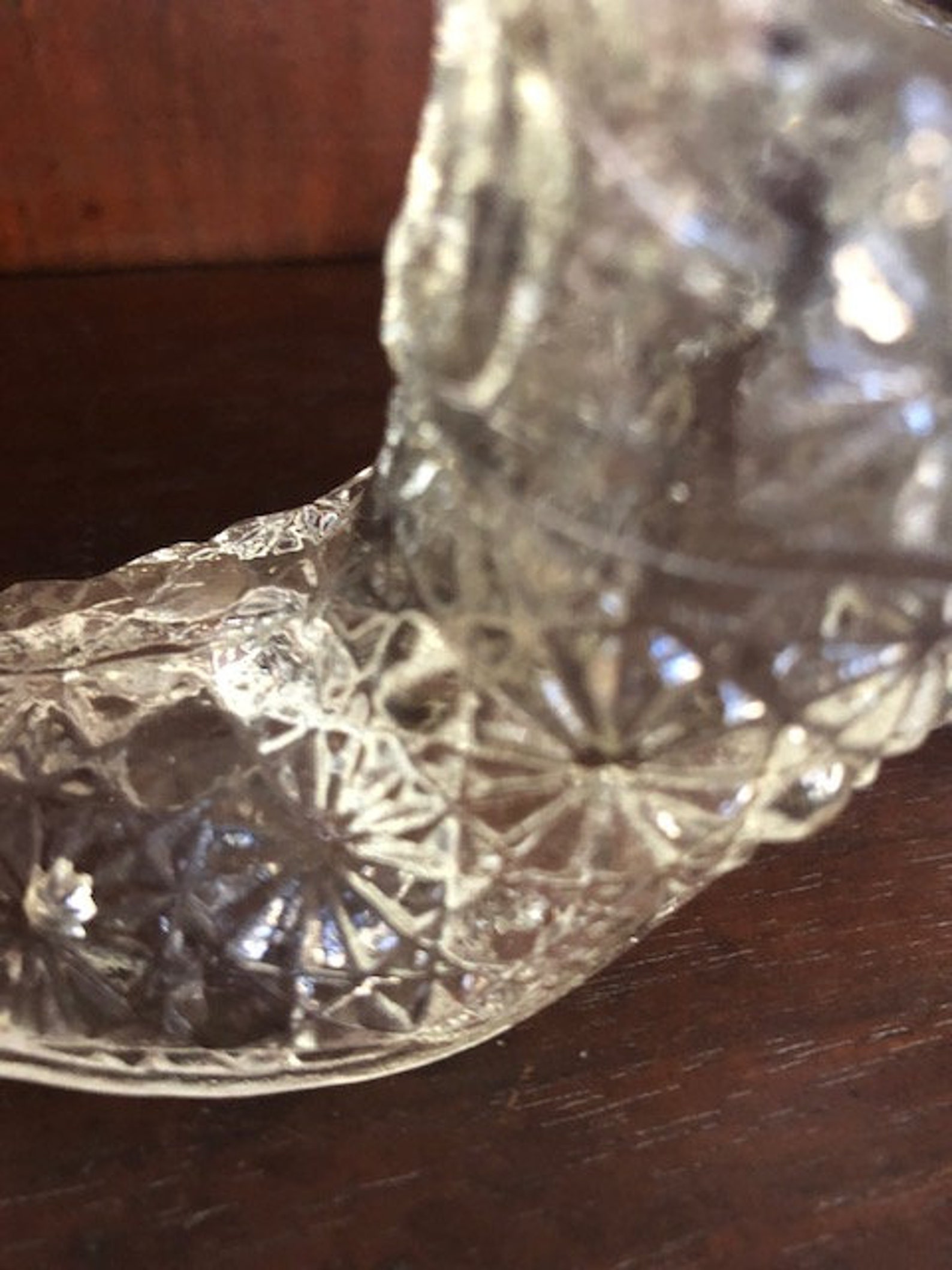 Vintage Daisy and Button Clear Glass Shoe, Glass Slipper - Etsy
