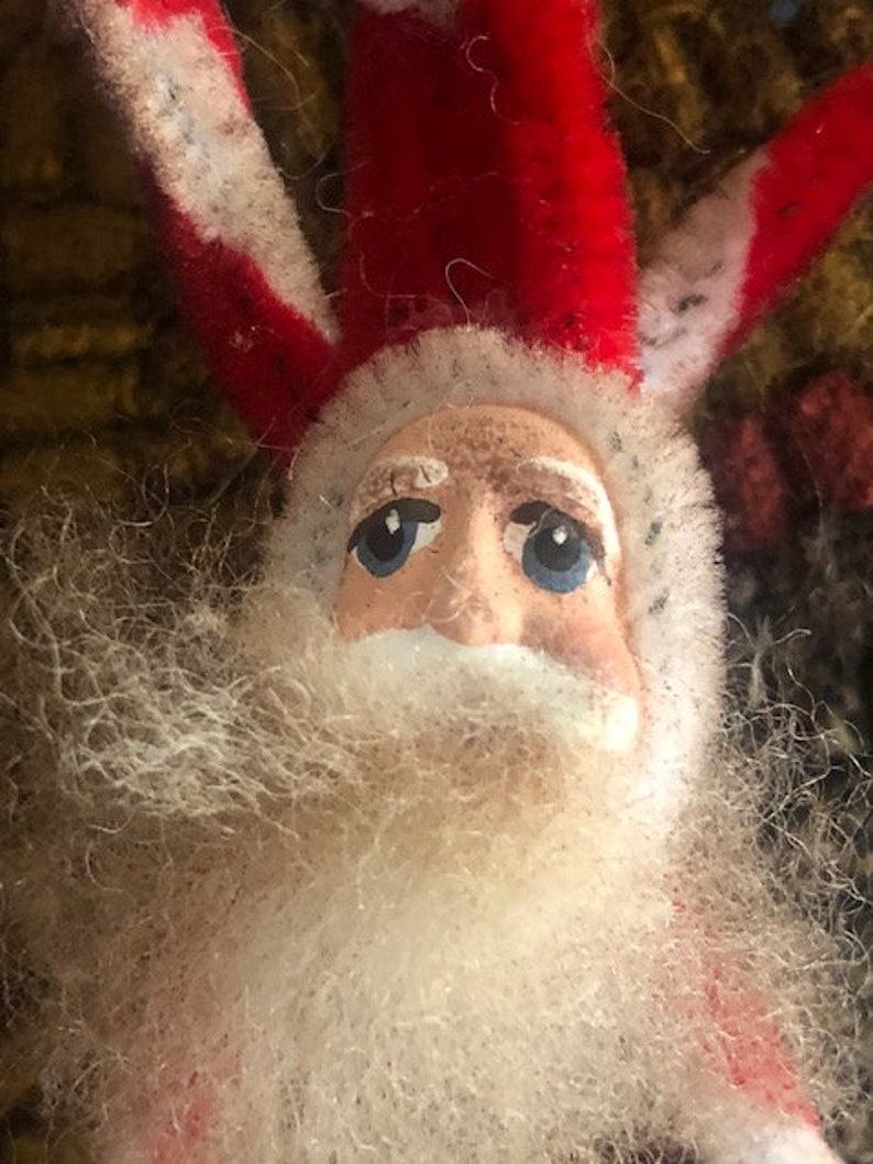 Two Vintage Pipe Cleaner Santa Christmas Decorations - Etsy